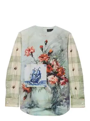Prada Printed Cotton Shirt - Neutrals