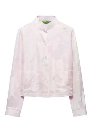 Shanghai Tang Mandarin Collar Jacquard Blouse - Neutrals