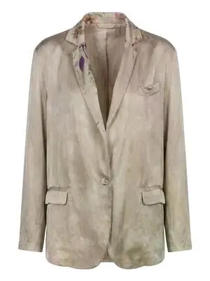 AVANT TOI Avant Toi Floral Print Patchwork Blazer