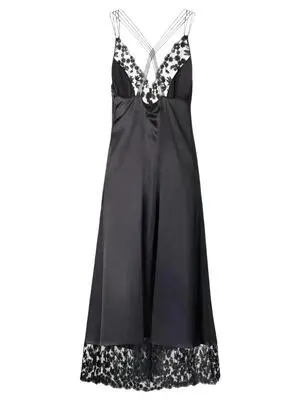 Fendi Silk And Lace Midi Dress - Black