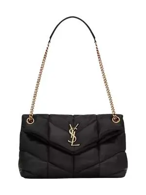 Saint Laurent Small Puffer In Lambskin - Black