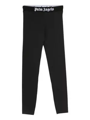 Palm Angels Logo-waistband Leggings - Black