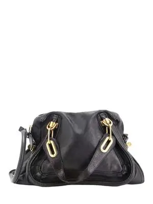Chloé Paraty Top Handle Bag Leather Medium Satchel - Black