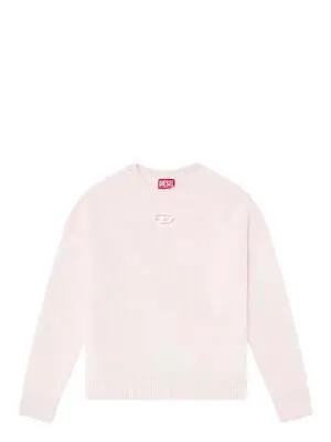 DIESEL® Wool And Alpaca Blend Jumper With Embroidered Logo - Pink