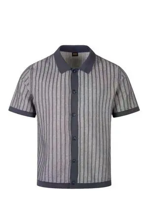 BOSS Striped Short-sleeve Shirt - Grey