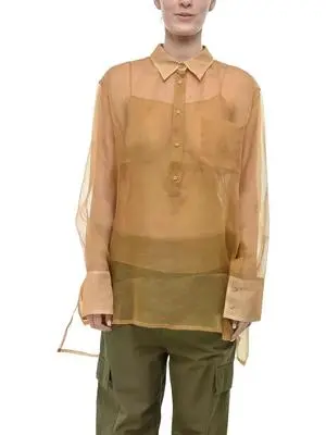 SUPER BLOND Silk Organza Shirt - Orange