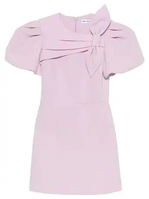 Rebecca Vallance Yolanda Bow-detail Puff-sleeve Mini Dress - Purple
