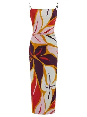 CALA DE LA CRUZ Floral Print Maxi Dress - Orange