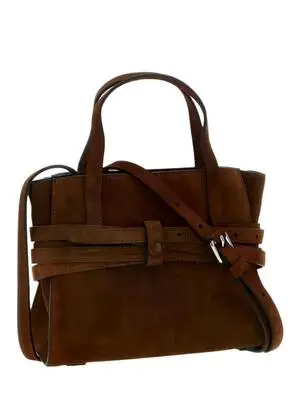 Moschino Tie Detailed Handbag - Brown