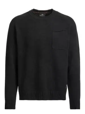 PARAJUMPERS Crew Neck Patch Pocket Sweater - Black
