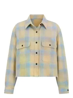 ASKK NY ASKK NY Crosby Plaid Flannel Shirt With Raw-Edge Hem Neutrals