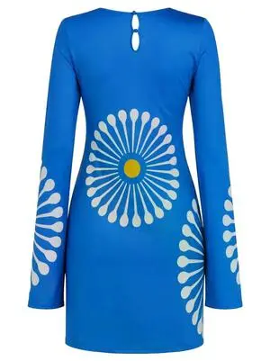 CALA DE LA CRUZ Maisha Floral-print Mini Dress - Blue