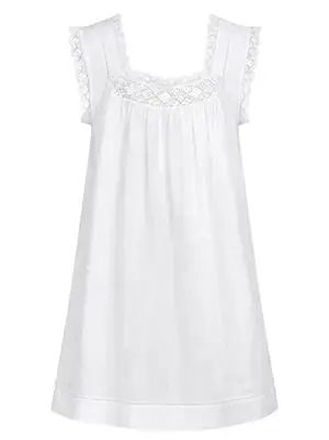 DÔEN Almada Lace-trim Mini Dress - White