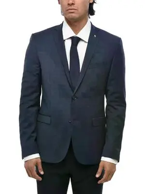 Corneliani Checked Single-breasted Blazer - Blue