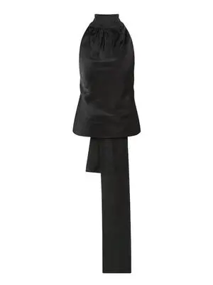Anna October Demetra Polka-dot Halterneck Top - Black