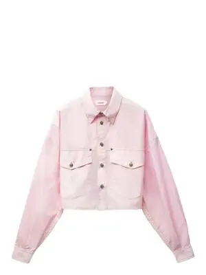 Versace Cropped Button-down Shirt With Medusa Buttons - Pink