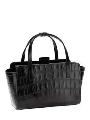 B Sides Croc-effect Leather Shoulder Bag - Black