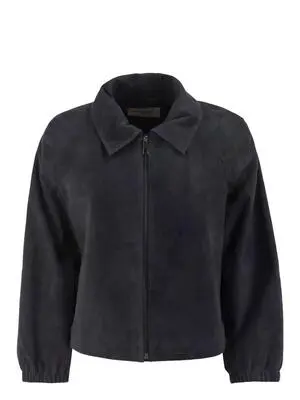Max Mara Suede Raglan-sleeve Jacket - Blue