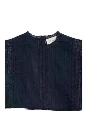 The Great. Sonnet Lace-trim Sleeveless Top - Blue