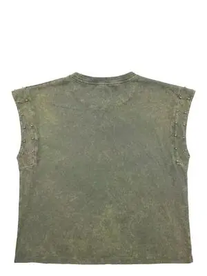HTC LOS ANGELES Studded Relaxed-fit T-shirt - Green