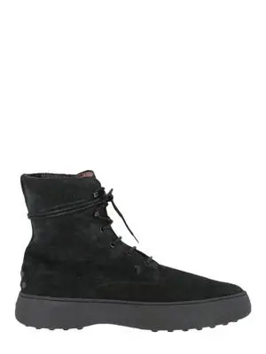 TOD'S Lace-up Suede Boots - Black