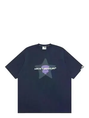 AAPE BY *A BATHING APE Aapeunvs Moonface-print T-shirt - Blue