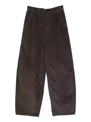 ALYSI Corduroy Barrel-leg Trousers - Brown
