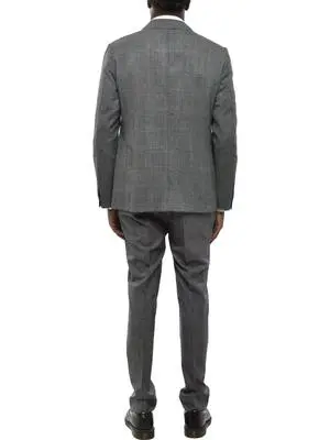 Corneliani District Check Virgin Wool Suit - Grey