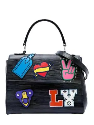 LOUIS VUITTON Epi Leather Cluny Bb Satchel With Patches - Black