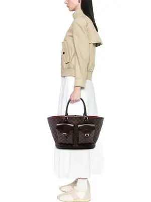 LOUIS VUITTON Damier Ebene Manosque Gm Tote Bag - Brown