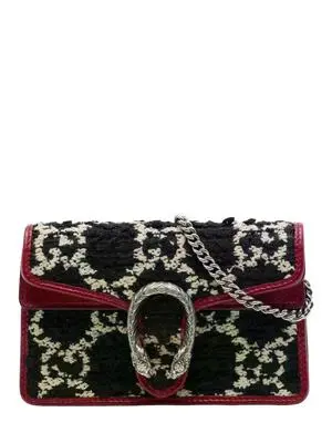 Gucci Mini Gg Tweed Dionysus Crossbody Bag - Black