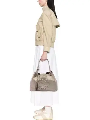 Gucci 2016-2026 Medium Metallic Calfskin Soho Chain Tote Bag - Gold