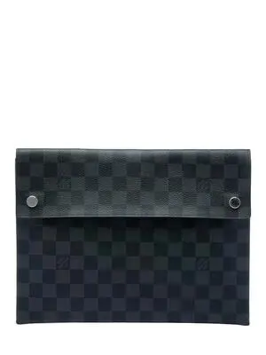 LOUIS VUITTON 2020 Damier Graphite Alpha Triple Pochette Clutch Bag - Black