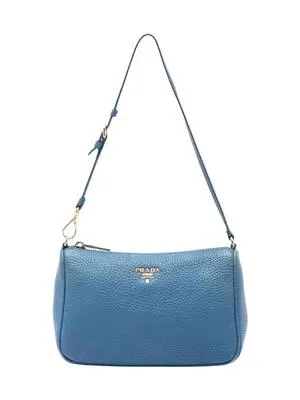 Prada Vitello Daino Pochette Shoulder Bag - Blue
