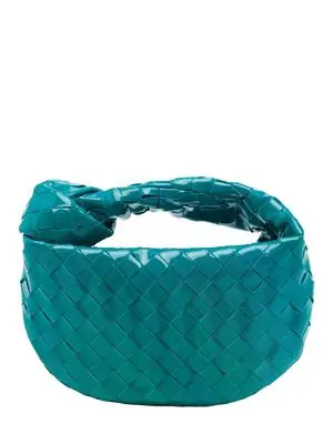 Bottega Veneta Bottega Veneta Patent Intrecciato Jodie Hobo Bag Blue