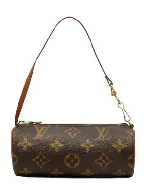 LOUIS VUITTON Monogram Papillon Pochette Handbag - Brown