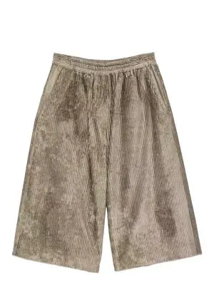 ALYSI Corduroy-effect Knee-length Shorts - Green
