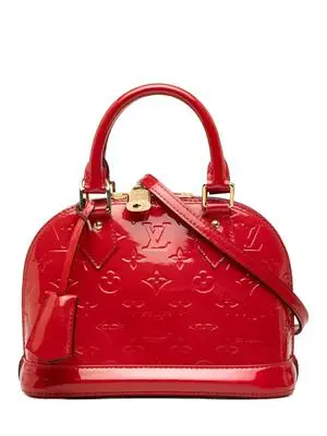 LOUIS VUITTON Monogram Vernis Alma Bb Satchel - Red