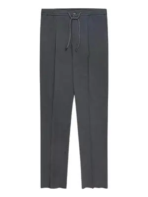 SLOWEAR Seersucker Drawstring Tapered Trousers - Grey