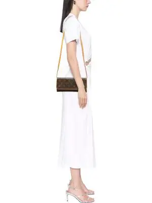 LOUIS VUITTON Monogram Pochette Twin Gm Crossbody Bag - Brown