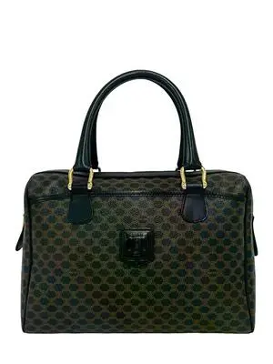 CELINE Celine 20th Century Macadam Coated Canvas Boston Bag