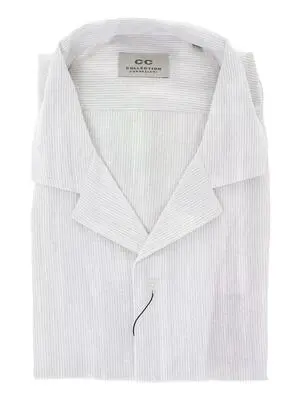 Corneliani Striped Camp-collar Shirt - Grey