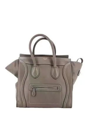 Celine Luggage Bag Grainy Leather Tote - Grey