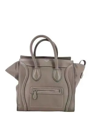 Celine Luggage Bag Grainy Leather Tote - Grey