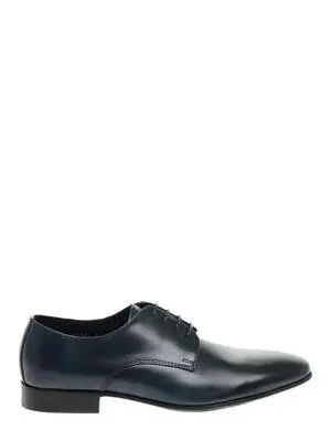Corneliani Cordoba Leather Derby Shoes - Blue