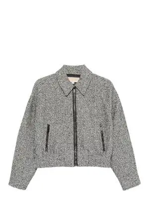 Michael Kors Tweed Zip-up Jacket - Black
