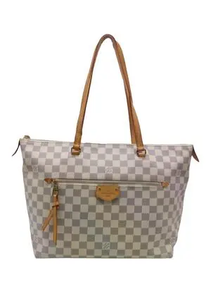 LOUIS VUITTON Louis Vuitton MM Lena Damier Azur Tote Bag White