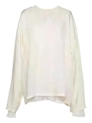 MULLER OF YOSHIOKUBO Spiderweb Lace-trim Long-sleeve Top - White