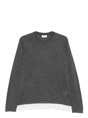 PAOLO PECORA Crew Neck Long Sleeve Sweater - Grey