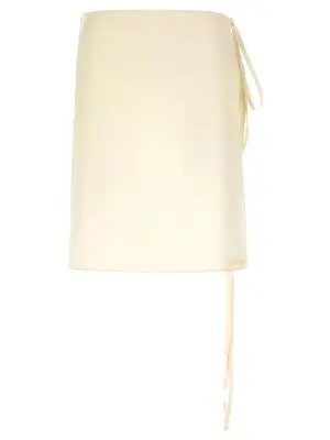 MISENITHE Vicky Wrap Midi Skirt - White